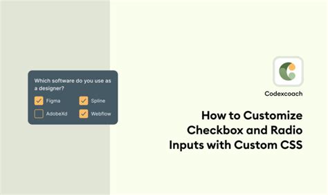 How To Customize Checkbox And Radio Inputs With Custom Css Codexcoach