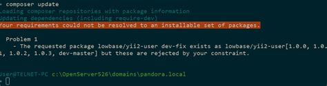 Composer Your Requirements Could Not Be Resolved To An Installable