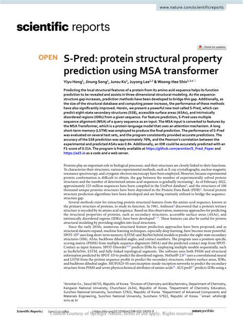 pdf s pred protein structural property prediction using msa transformer