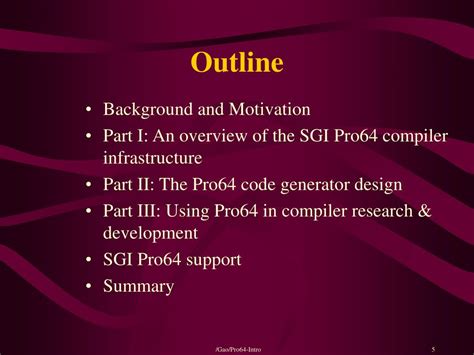 Ppt The Sgi Pro64 Compiler Infrastructure Powerpoint Presentation