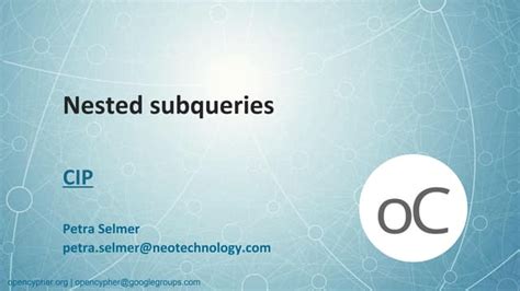 Opencypher Introducing Subqueries Pdf