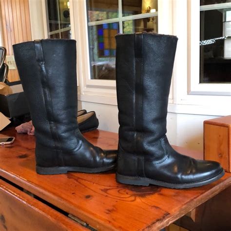 Frye Shoes Frye Celia Shearling Black Boots Poshmark