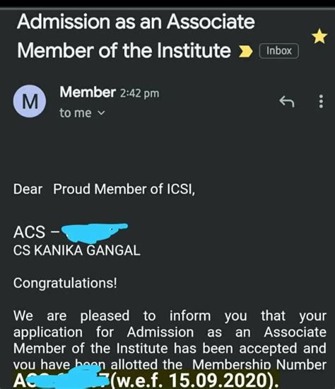 Kanika G On Linkedin Finally A Proud Member Of Icsi Cs Kanika Gangal
