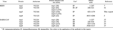 Mhv And Sars Cov Replicase Antibodies Download Table