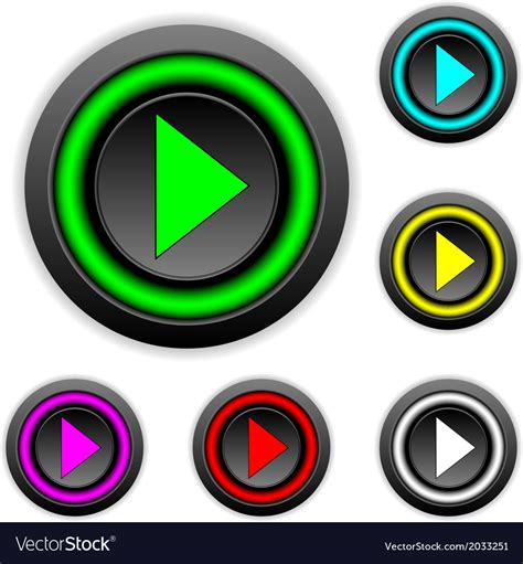 Play Sign Buttons Set Royalty Free Vector Image