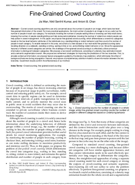 Pdf Fine Grained Crowd Counting