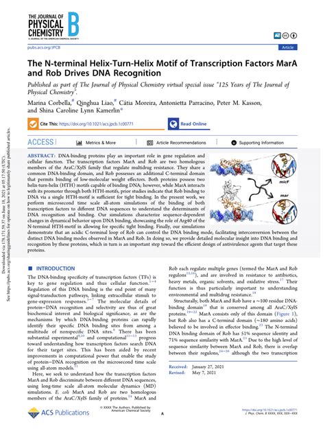 Pdf The N Terminal Helix Turn Helix Motif Of Transcription Factors