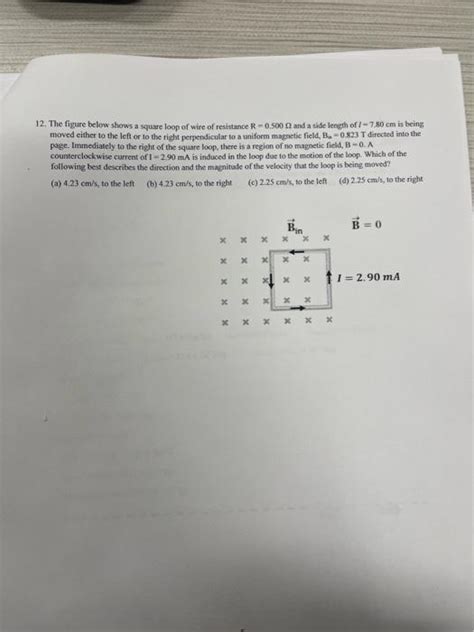 The Figure Below Shows A Square Loop Of Wire Of Chegg