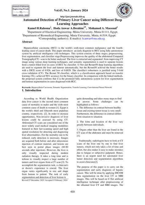 Pdf Automated Detection Of Primary Liver Cancer Using Different Deep Learning Approaches