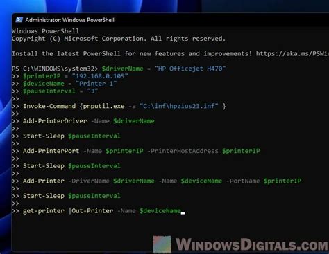 Using PowerShell To Add Printer Driver By IP