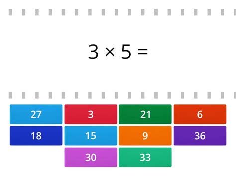 Multiplication Facts X Find The Match
