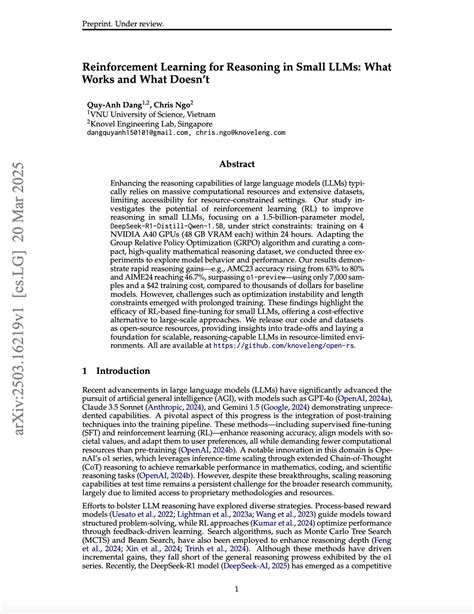 Montrealai Reinforcement Learning For Reasoning In Small Llms What