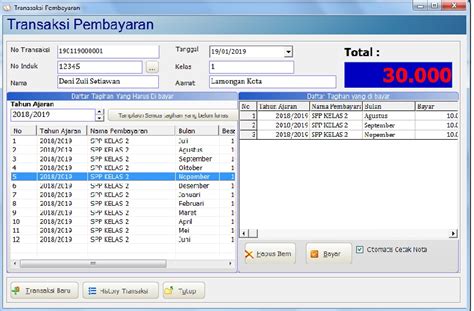 Program Aplikasi Pembayaran SPP Gratis