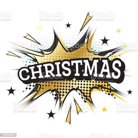 텍스트 크리스마스 만화 연설 거품이 있다입니다 하프톤 배경에 레트로 팝 아트 스타일입니다 계절에 대한 스톡 벡터 아트 및 기타