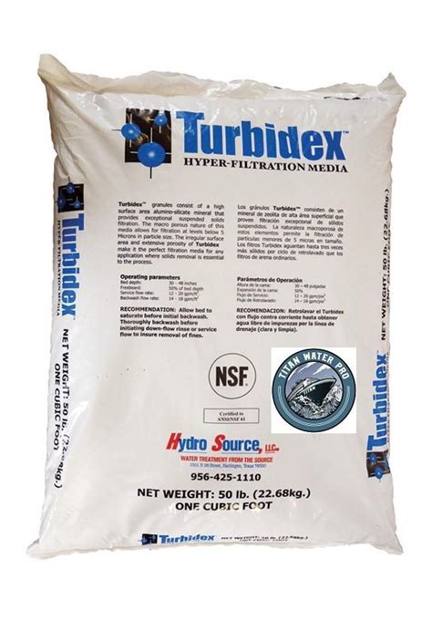 Turbidex Sediment Filter Media 1 Cu Ft Bag Turbidex 50 Lbs 123 Water Filter