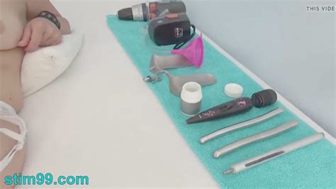 Peehole Play With Drilldo And Bladder Filled With Jism