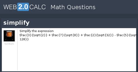 View Question Simplify
