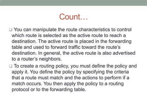 Routing Polices And Firewall Filter Pptx Computer Networking