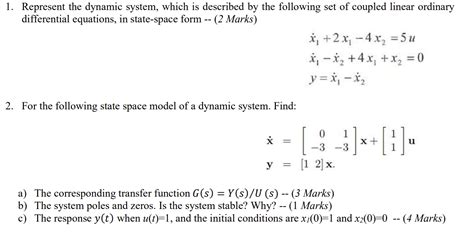 Solved Represent The Dynamic System Which Is Described Chegg