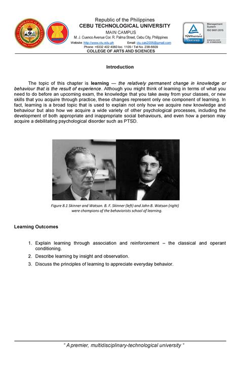 chapter 2 learning lesson 1 learning by association 2 warning tt