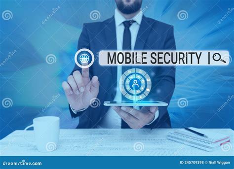 Text Showing Inspiration Mobile Security Concept Meaning Protection Of Mobile Phone From