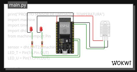 SENSOR DE TEMP UMIDADE Wokwi ESP STM Arduino Simulator