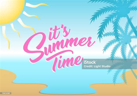 텍스트와 독특한 현대 여름 시간 디자인 배경 배너 템플릿 그것은 여름 시간 개성 개념에 대한 스톡 벡터 아트 및 기타 이미지