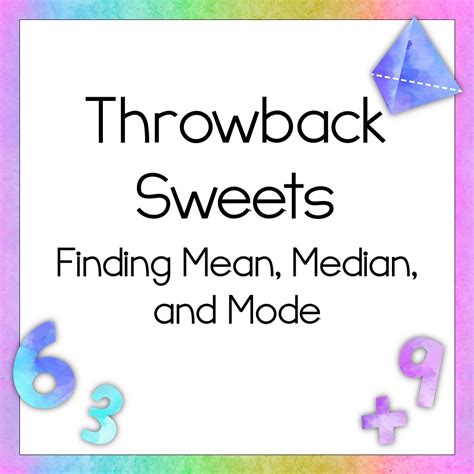 Throwback Sweets Finding Mean Median And Mode Digital Math Games