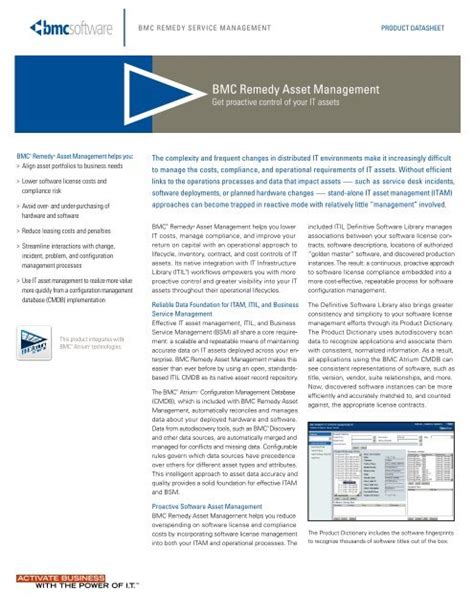BMc Remedy Asset Management ITSM ITAM Services