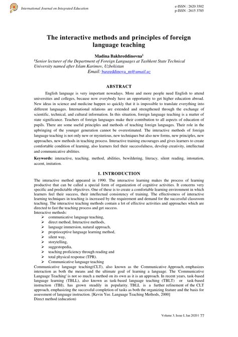 Pdf The Interactive Methods And Principles Of Foreign Language Teaching