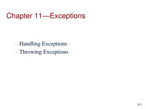 Ppt Chapter 11—exceptions Powerpoint Presentation Free Download Id1754627