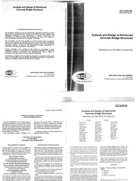 Aci 343r 95 2003 Analysis And Design Of Reinforced Concrete Bridge Structures Pdf