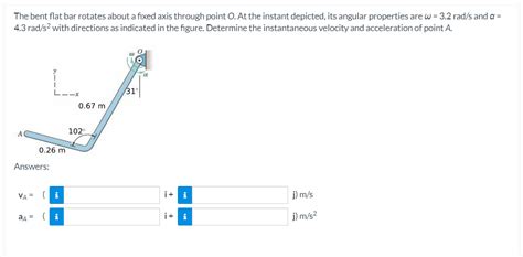 Solved The Bent Flat Bar Rotates About A Fixed Axis Thr Courses Archive