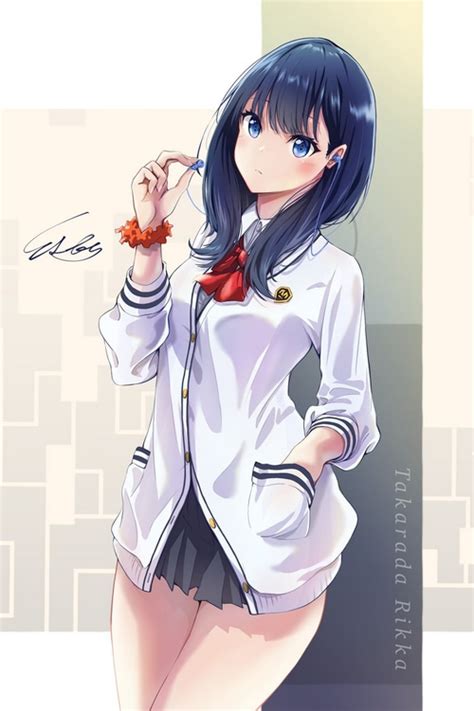 Takarada Rikka Ssss Gridman School Uniform Fan Art Hd Phone Wallpaper Rare Gallery