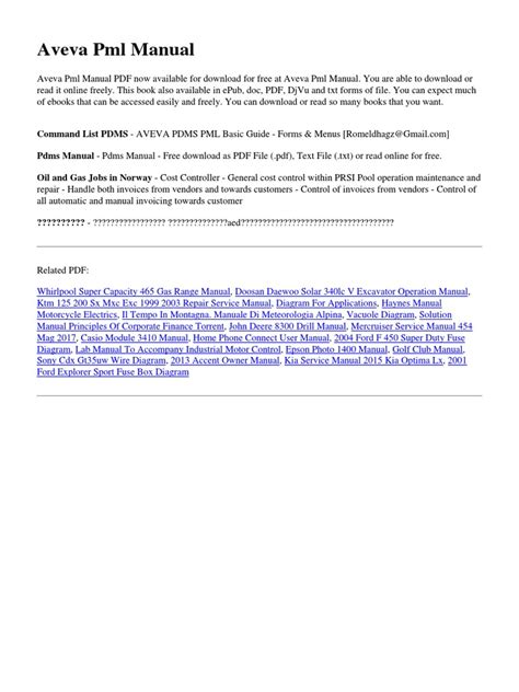 aveva pml manual pdf