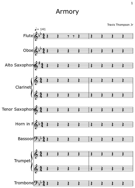 Armory Sheet Music For Flute Oboe Alto Saxophone Clarinet Tenor