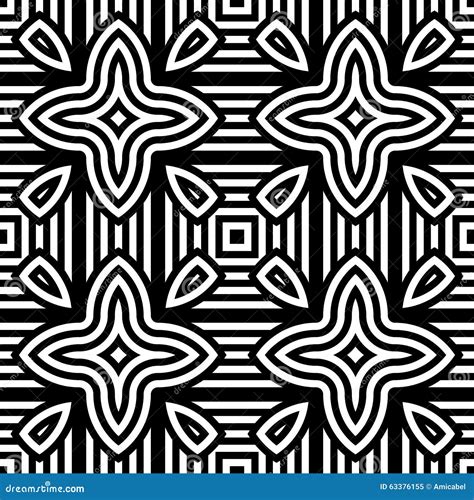 Design Seamless Monochrome Geometric Pattern Stock Vector
