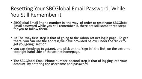 Ppt Sbcglobal Login Sbcglobal Email Password Reset Powerpoint Presentation Id 7628801