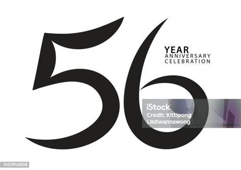 56 주년 기념 축하 블랙 컬러 로고 타입 벡터 56 숫자 디자인 56 번째 생일 초대장 로고 번호 디자인 벡터 일러스트 레이 션 그래픽 요소 서예 글꼴 타이포그래피 로고