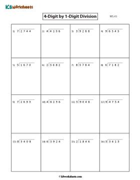 Dividing Digit By Digit Numbers Worksheets