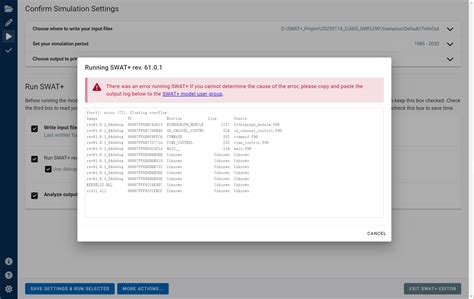Error Running Swatgwflowfloating Overflow