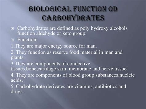 Carbohydrates Function