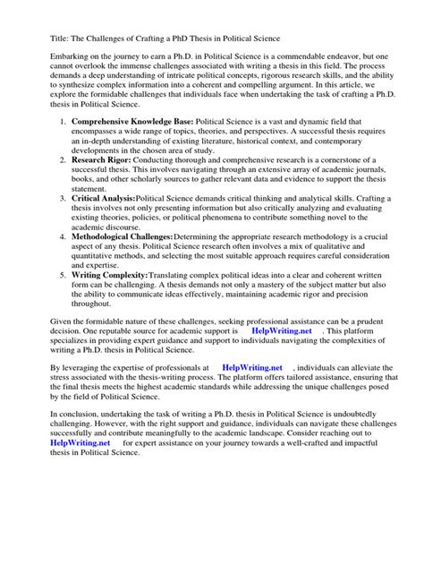 Phd Thesis Topics Political Science Pdf Methodology Thesis