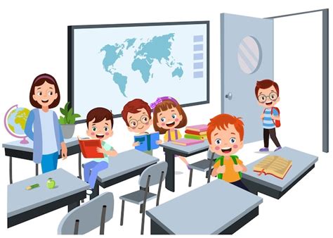 Premium Vector Cute Students In Class At School
