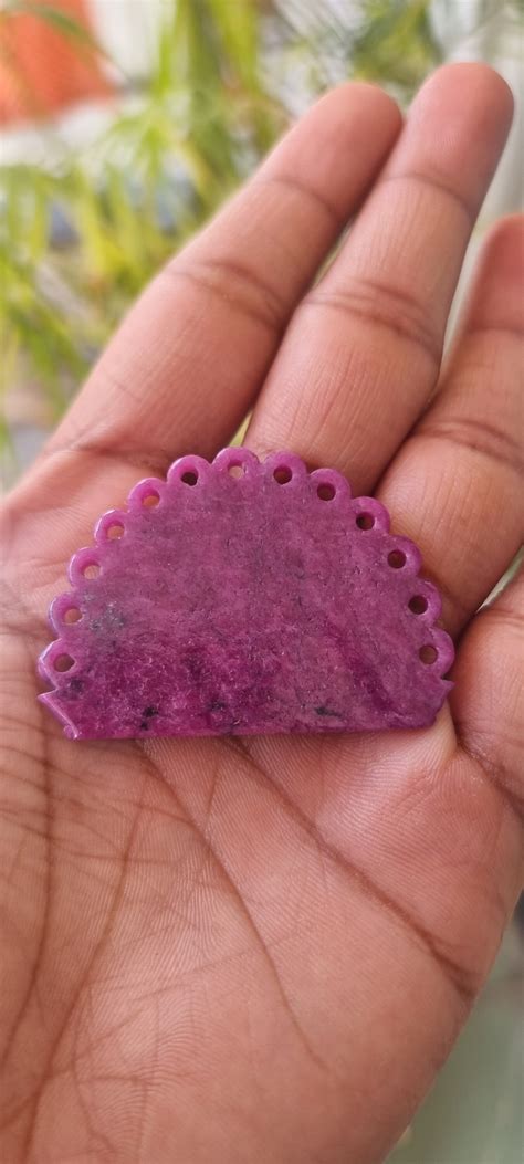 Natural Hand Carved Ruby Goddess Lakshmi Pendant Carving Crystal Art