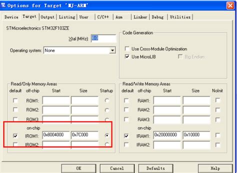 Where Can I Set The Rom Adress Like Keil In Stm32c Stmicroelectronics Community