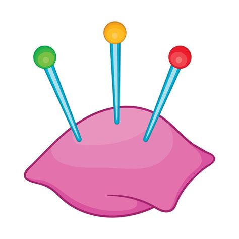 Sewing Pins And Pin Cushion Icon Cartoon Style 14589348 Vector Art At Vecteezy