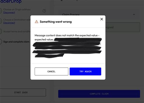 Midnight Token Claim And Message Content Does Not Match The Expected Value” Error General