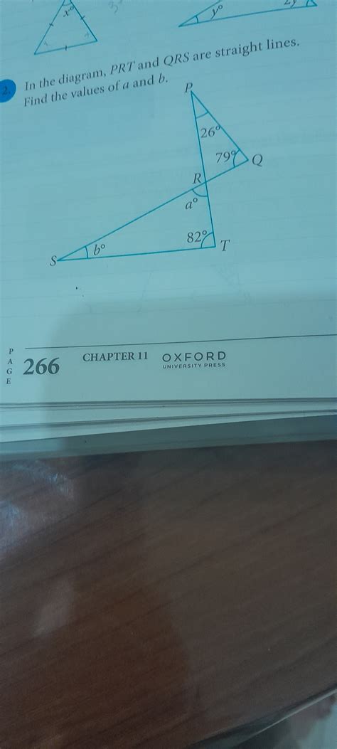 67 In The Diagram Prt And Qrs Are Straight Lines Find The Values Of A A