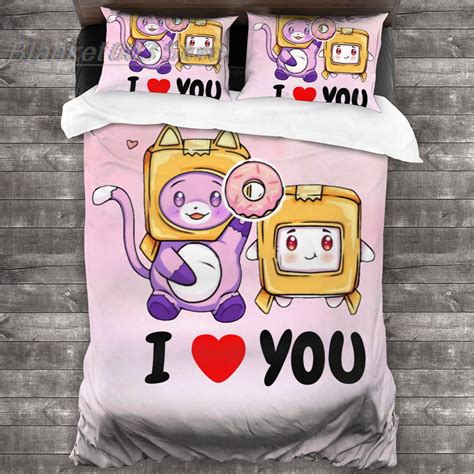 Lankybox Boxy Foxy Bedding Set Lanky Box Plush Shop Official Lanky